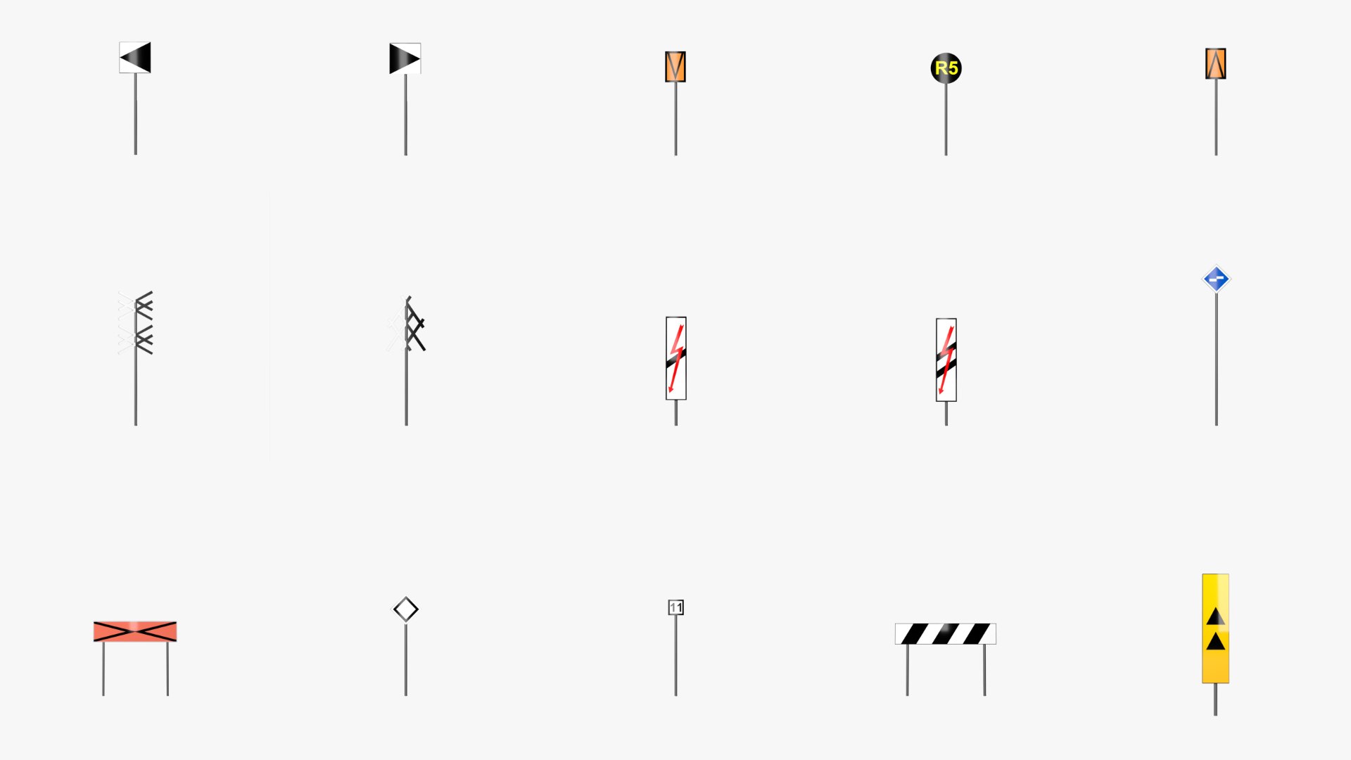 Rail Signs 3D Model - TurboSquid 1944263