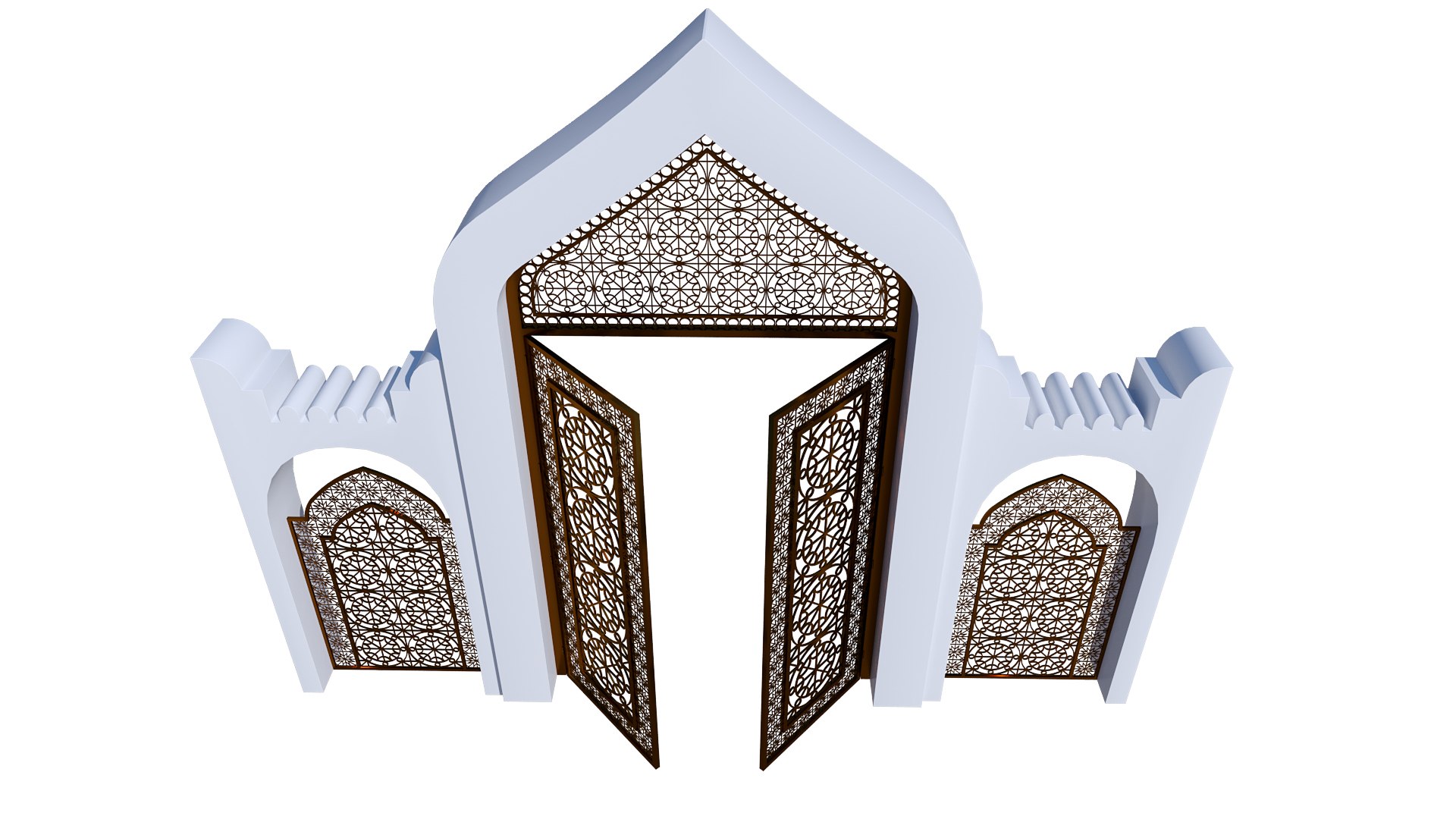 Entrance Of Doha Mosque 3D Model - TurboSquid 1894181