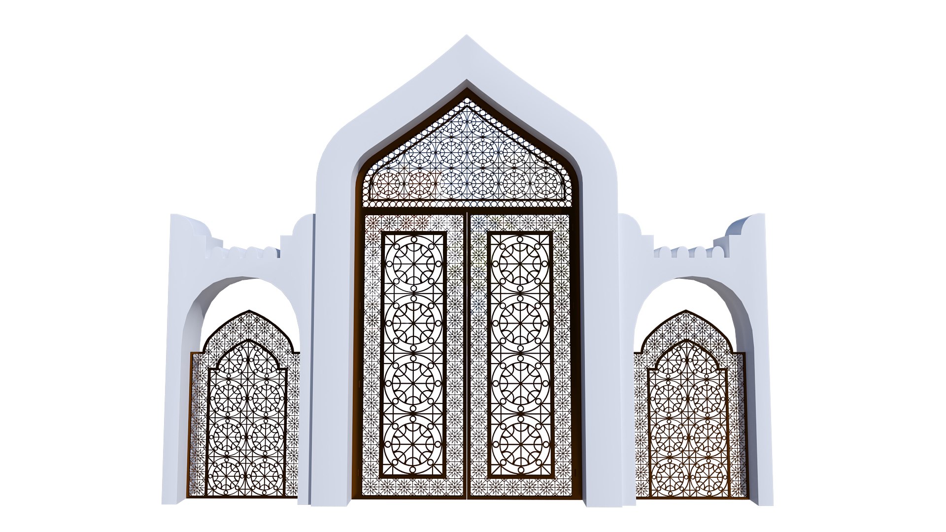 Entrance Of Doha Mosque 3D Model - TurboSquid 1894181