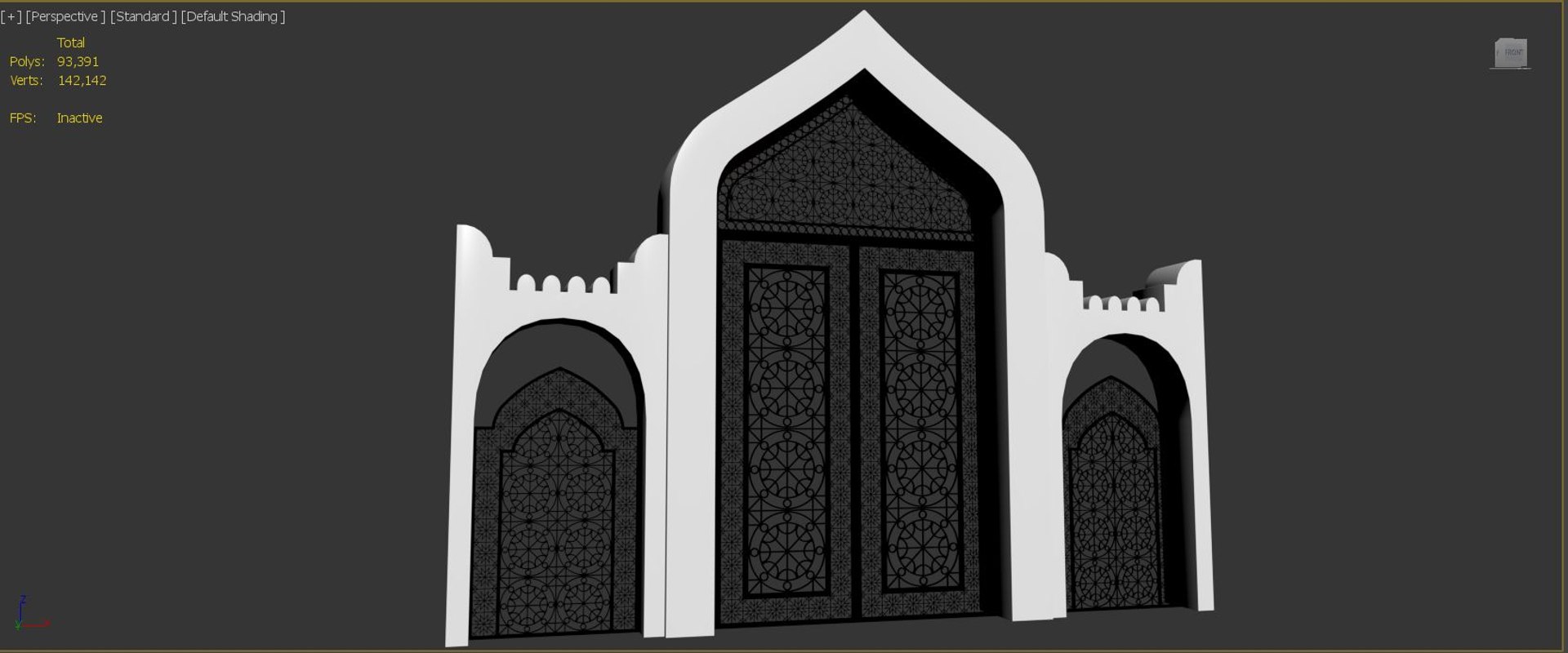 Entrance Of Doha Mosque 3D Model - TurboSquid 1894181