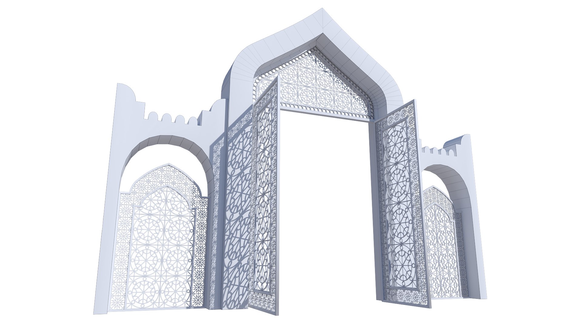 Entrance Of Doha Mosque 3D Model - TurboSquid 1894181