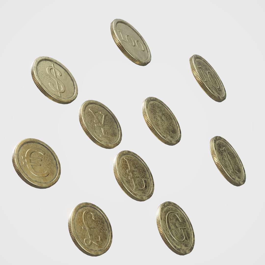 3D Old Gold Coin With 10 Different 2K PBR Textures And 3 Color Model ...
