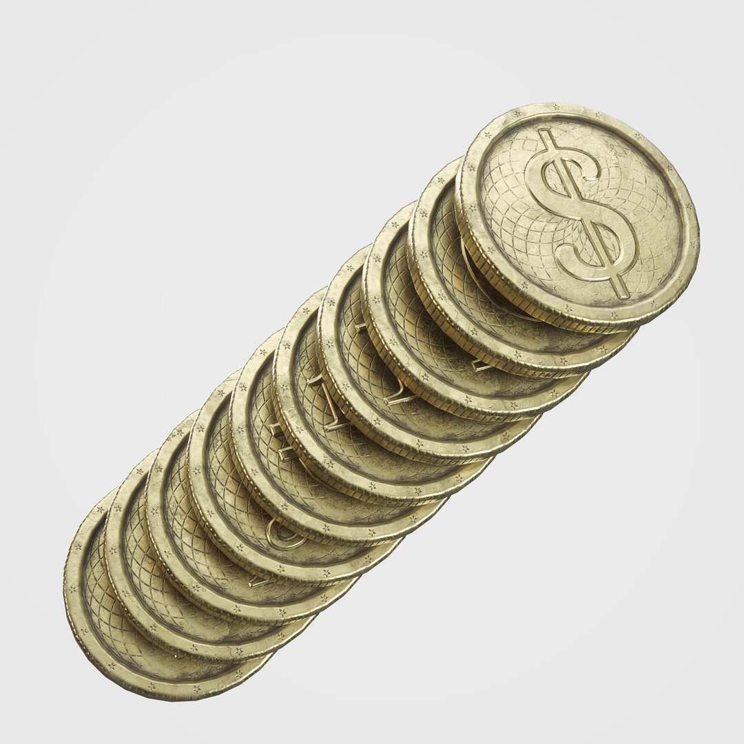 3D Old Gold Coin With 10 Different 2K PBR Textures And 3 Color Model ...