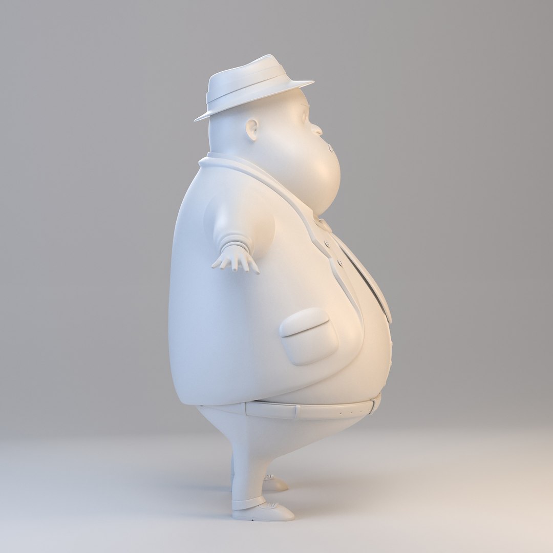 Cartoon Fat Inspector 3D - TurboSquid 1582784
