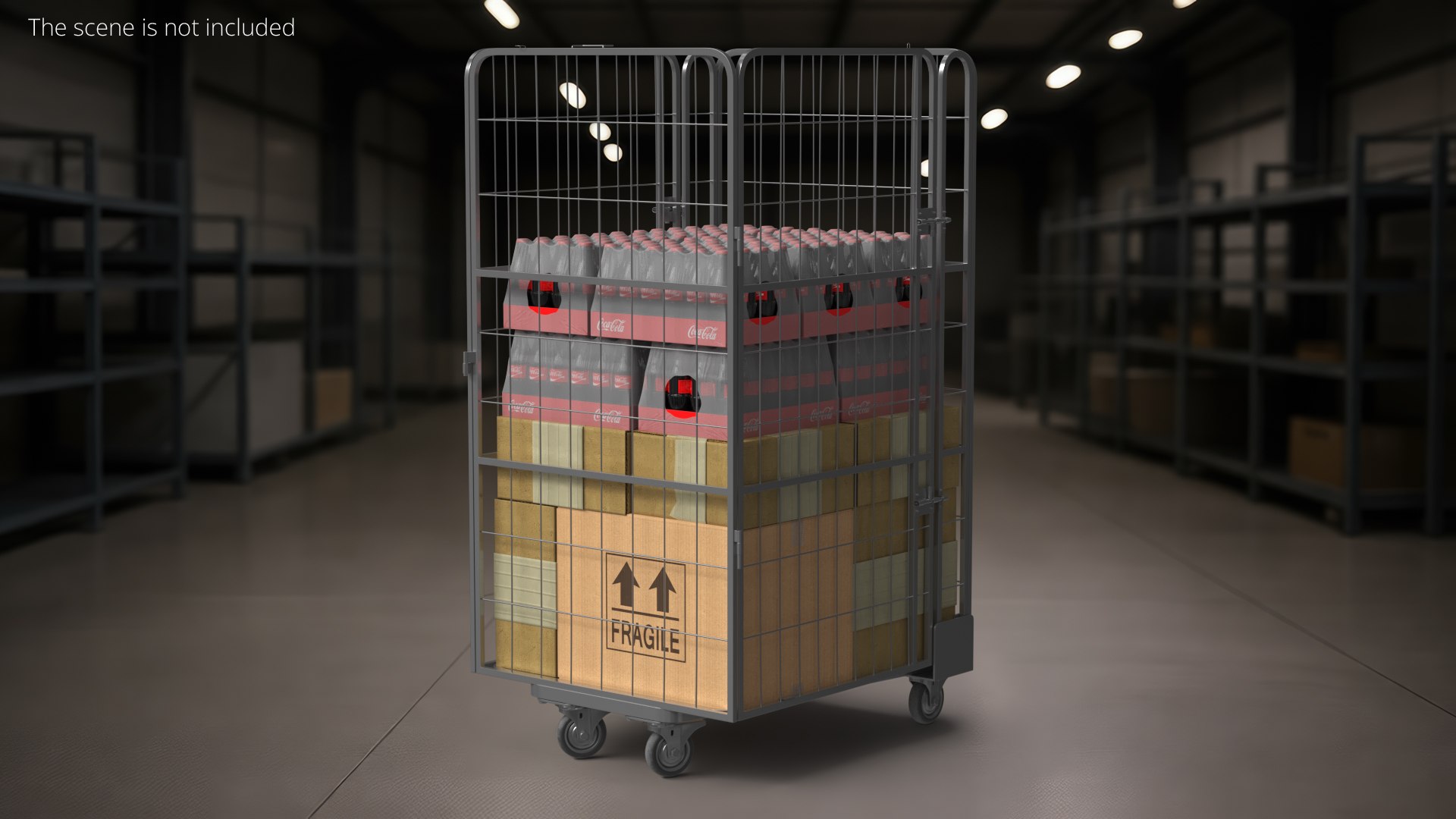 Industrial Mesh Cart With Bottle Load 3D - TurboSquid 2506669
