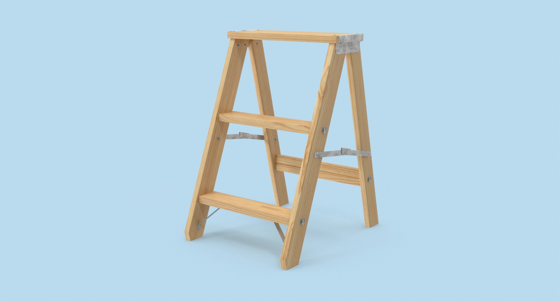 3d Model Wooden Step Stool