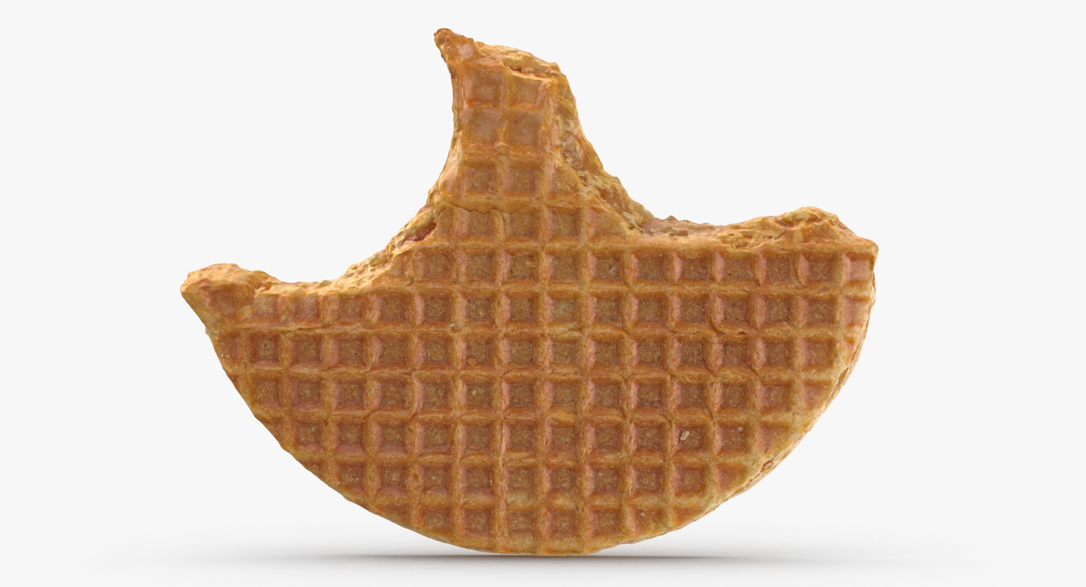 3D caramel waffle 01 bitten - TurboSquid 1547308