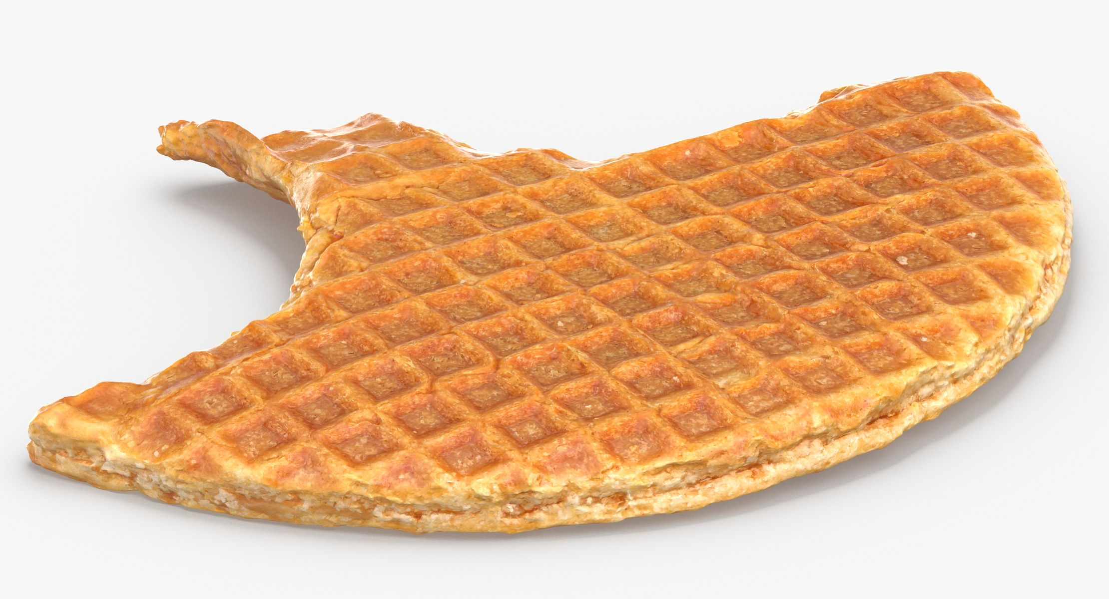 3D caramel waffle 01 bitten - TurboSquid 1547308