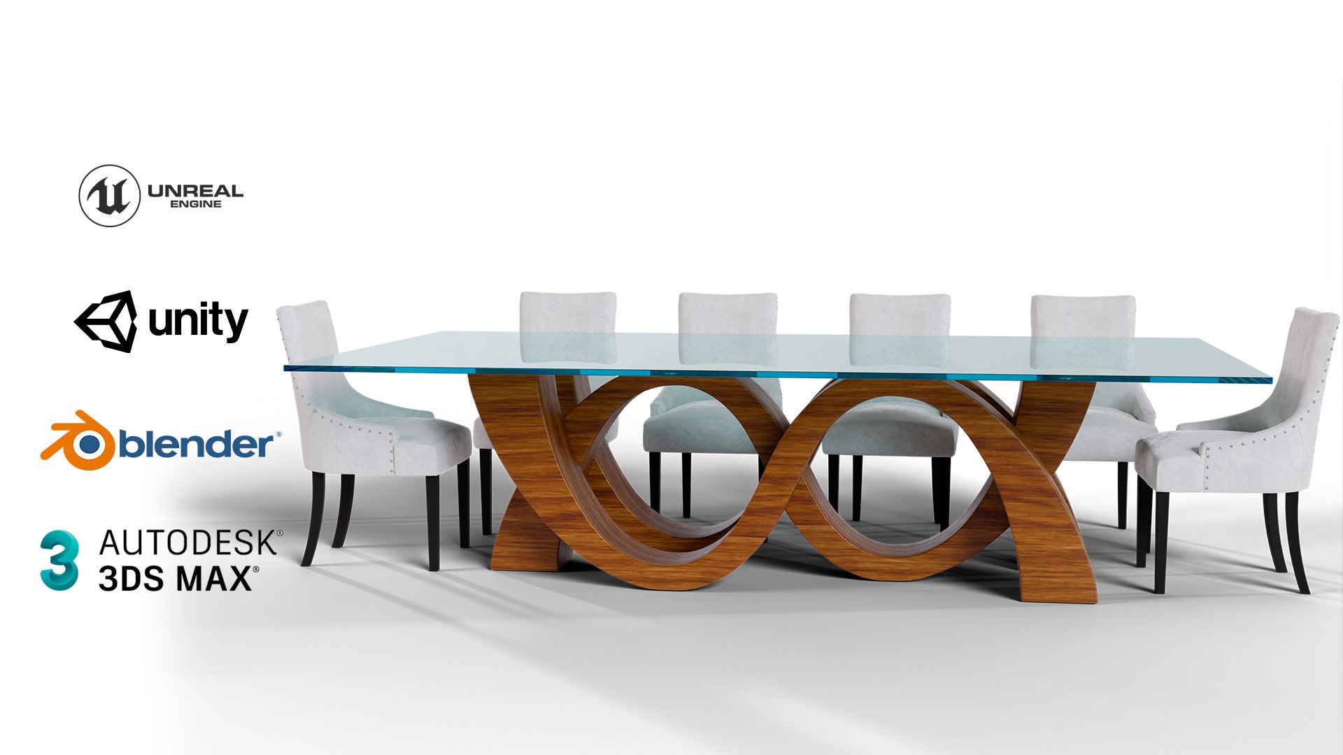 3D Wave Dinning Table - TurboSquid 2152823