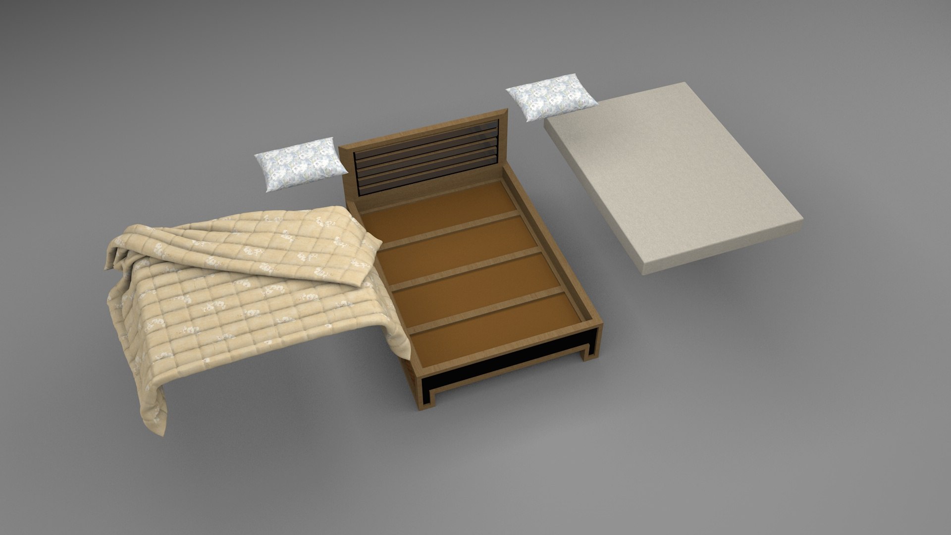 Bed 3D - TurboSquid 1782733