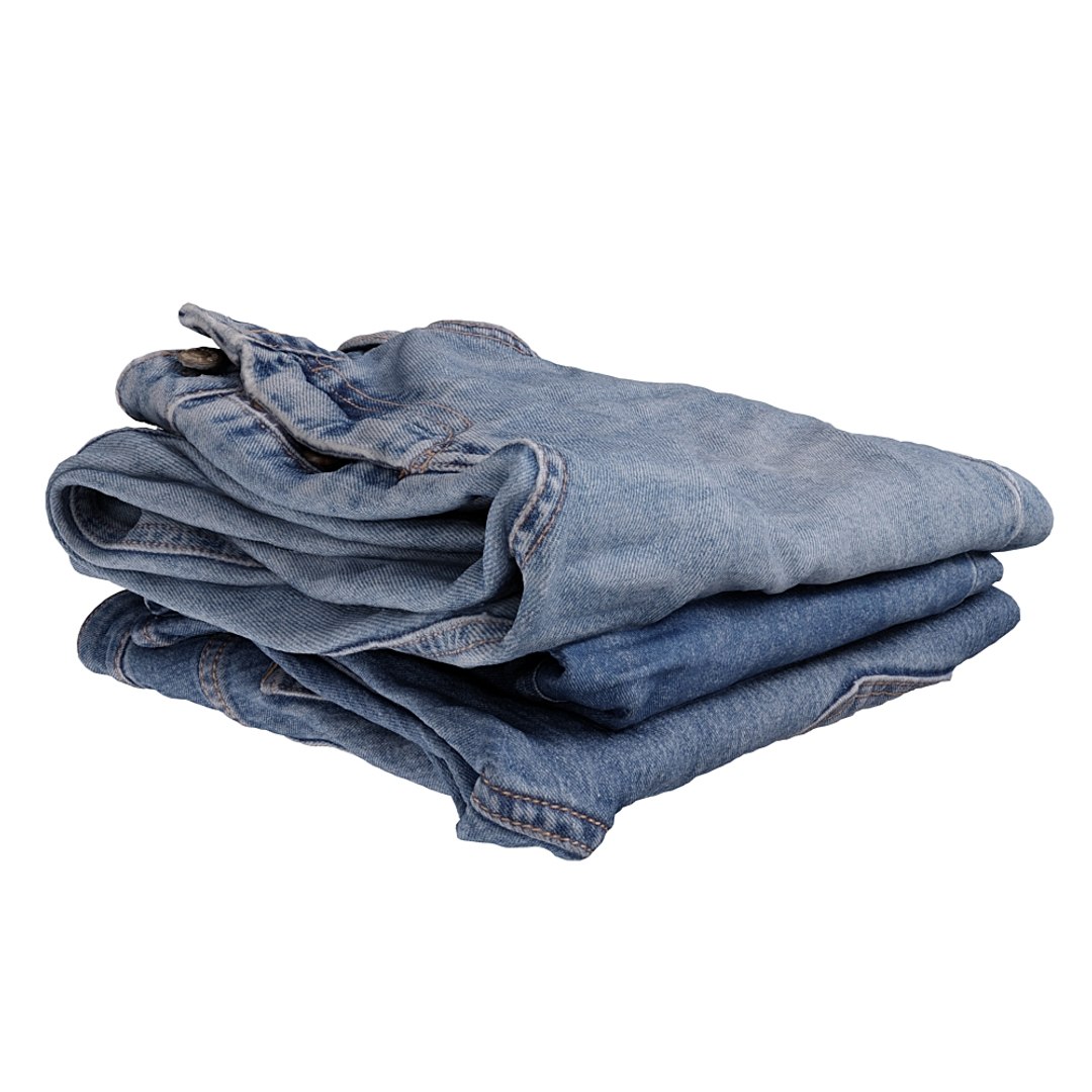 Womens jeans stack folded model - TurboSquid 1574244