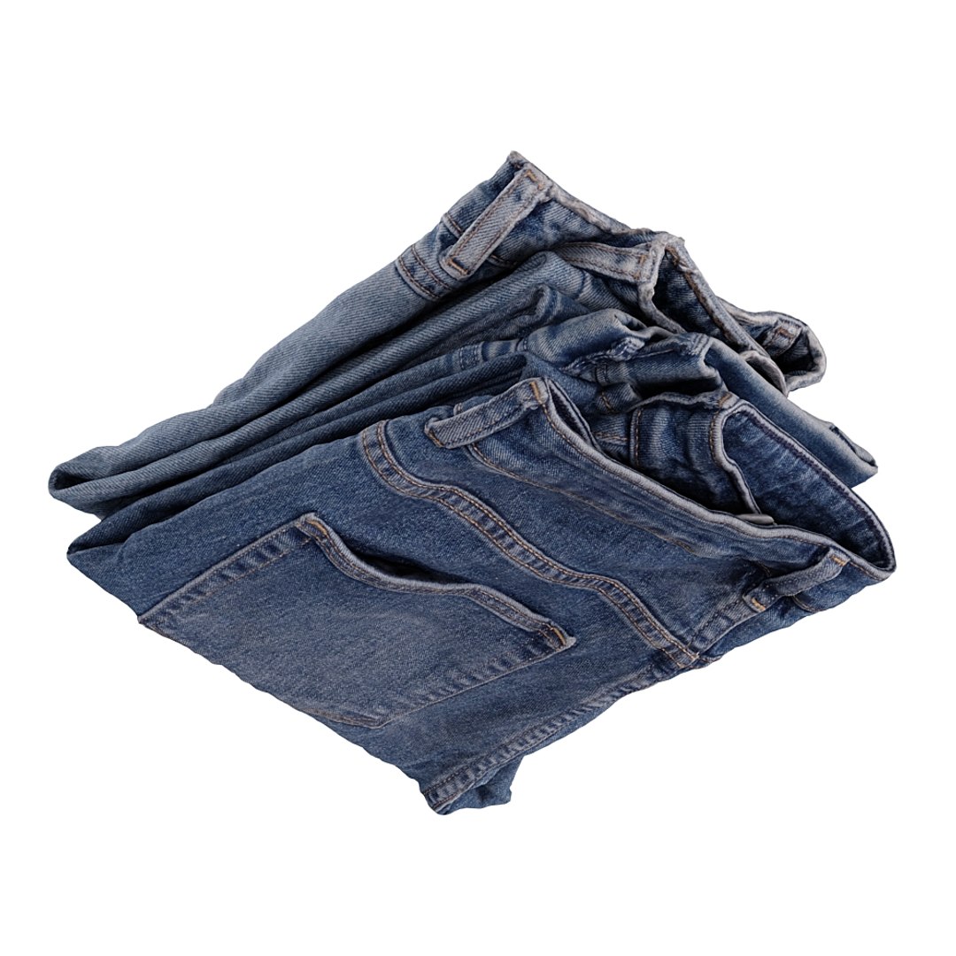 Womens jeans stack folded model - TurboSquid 1574244