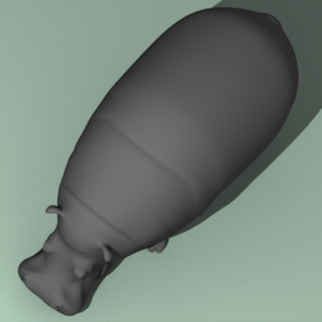 3d Hippopotamus Amphibius Realistic Model
