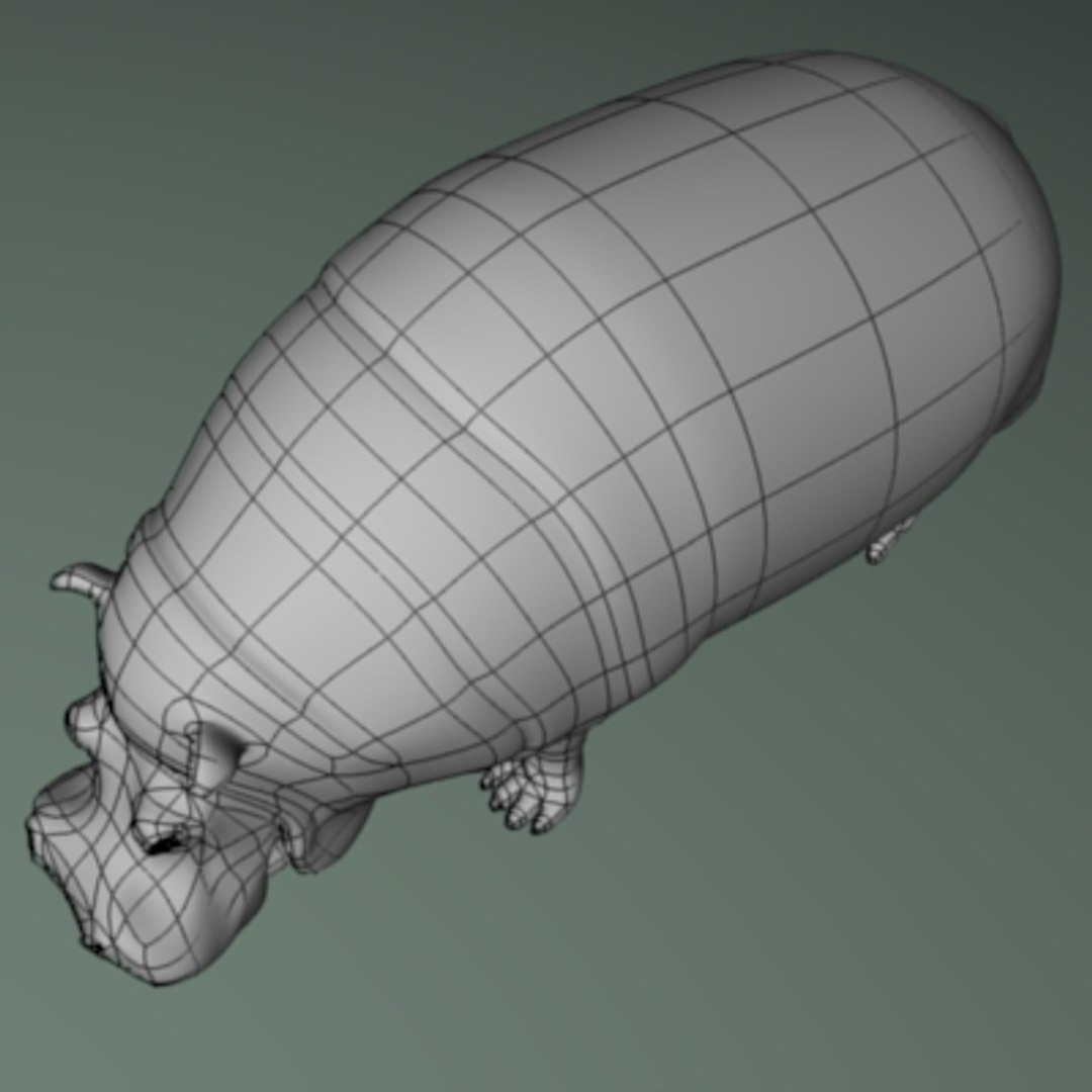 3d Hippopotamus Amphibius Realistic Model