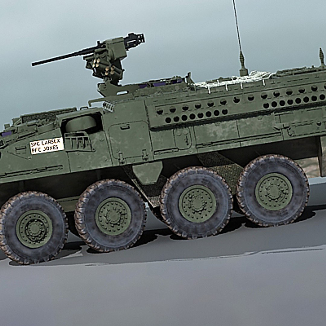m1126 icv stryker armoured 3d model