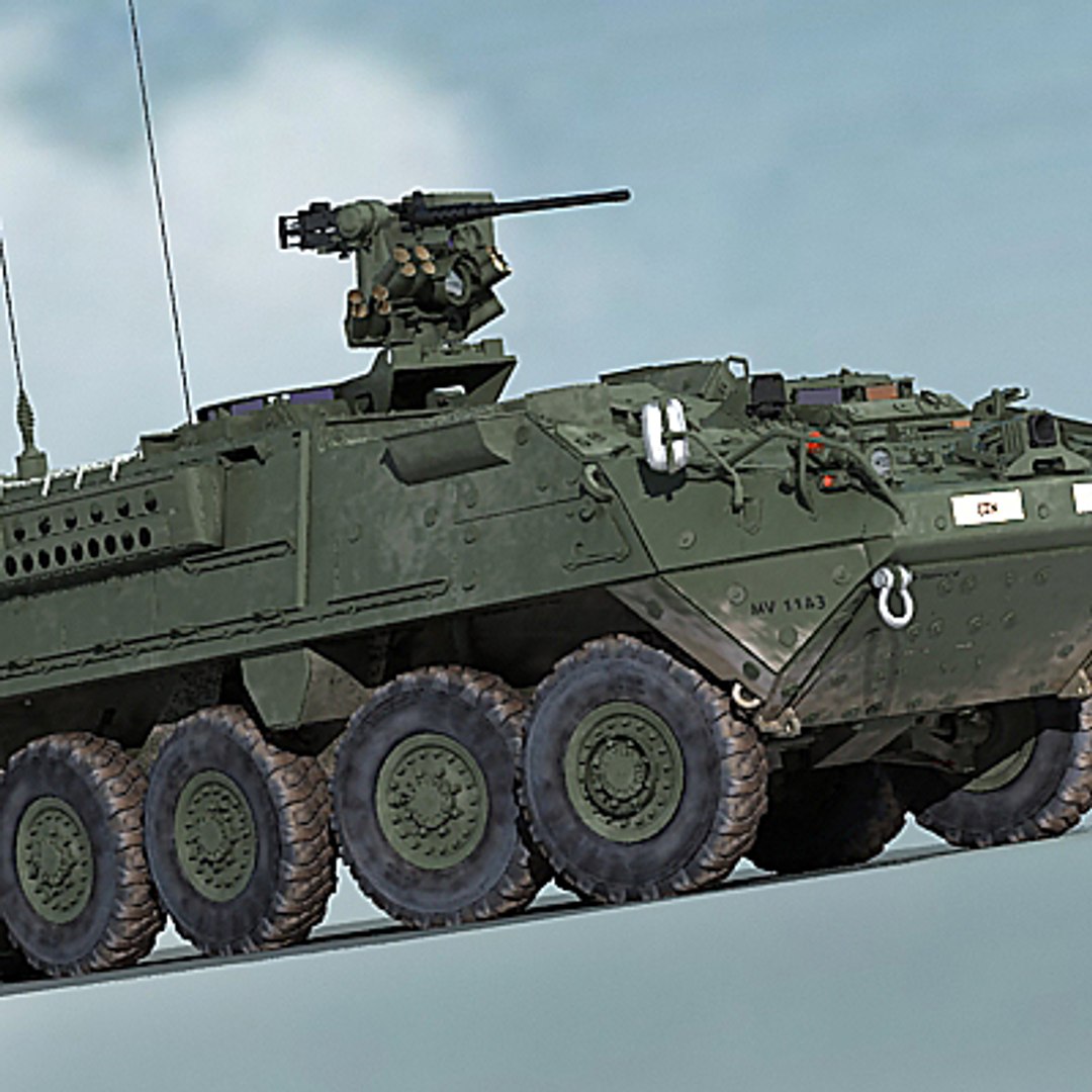 m1126 icv stryker armoured 3d model