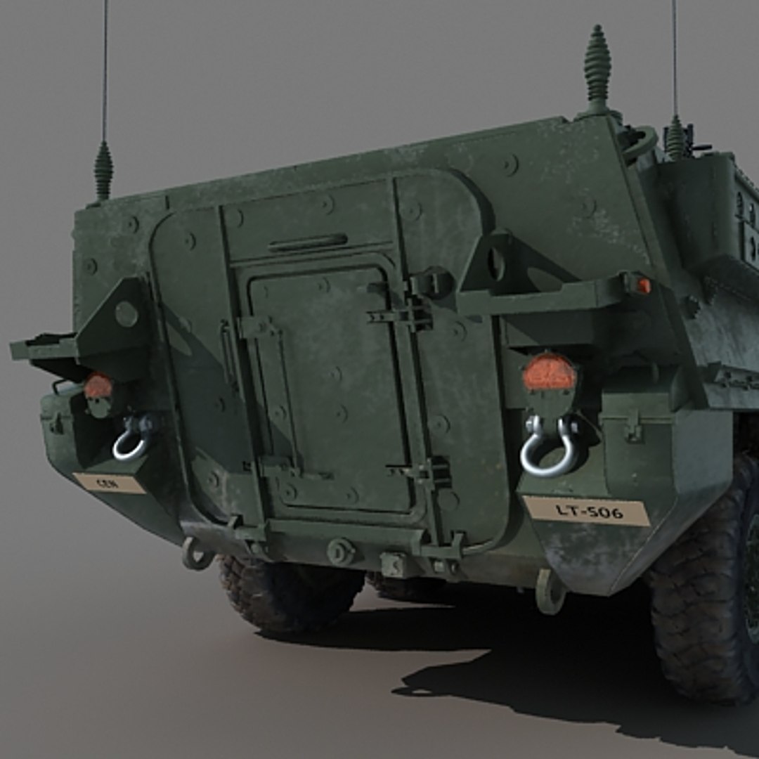 m1126 icv stryker armoured 3d model