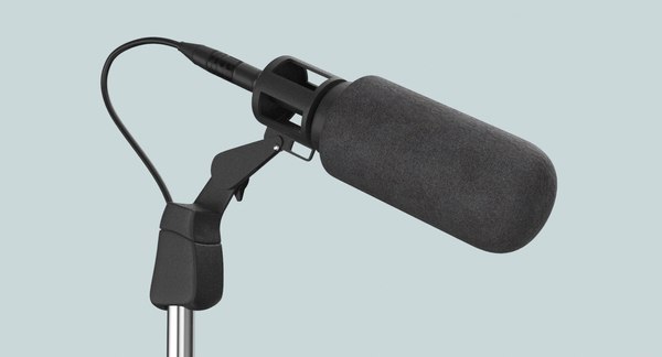 3D shotgun-mic-with-boom-pole - TurboSquid 1319628