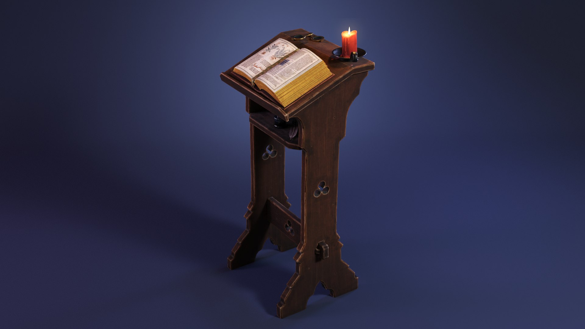 3D Stylized Book Stand Model - TurboSquid 1691105
