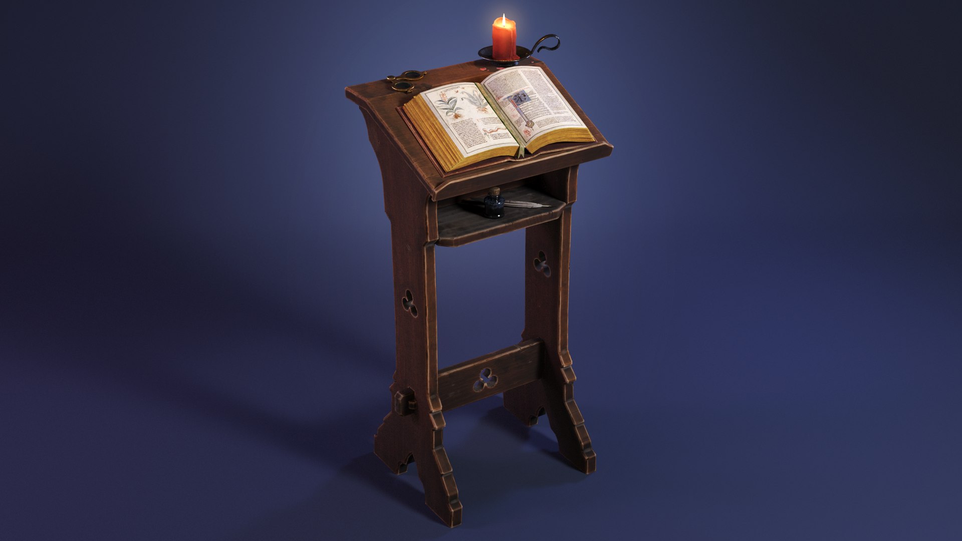 3D stylized book stand model - TurboSquid 1691105