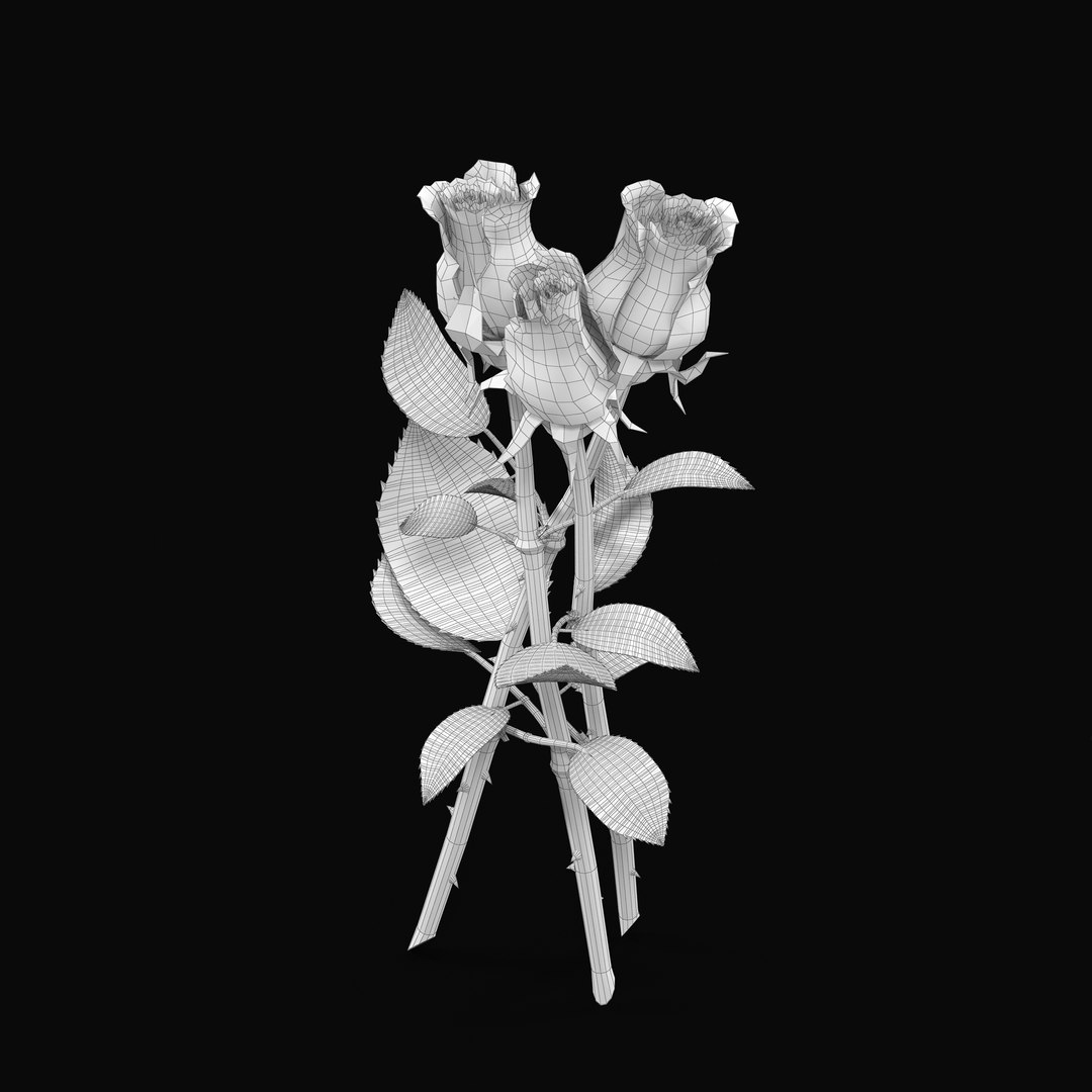 rose bouquet 3d max