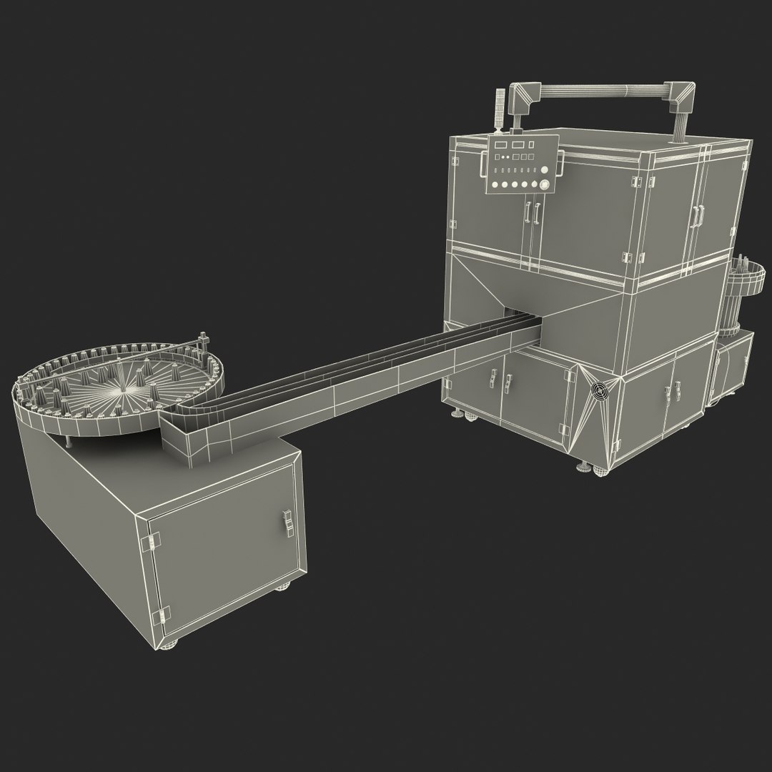 3d model of factory machine line