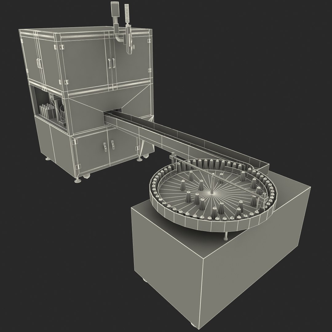 3d model of factory machine line