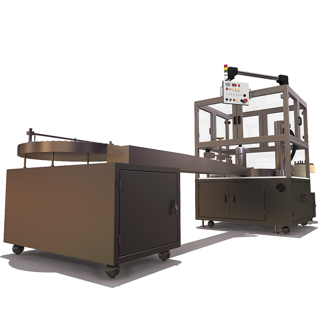 3d model of factory machine line
