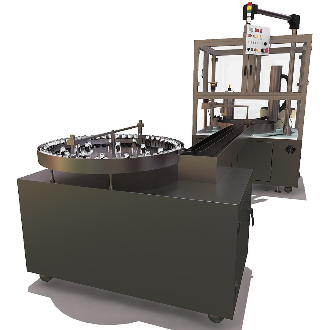 3d model of factory machine line