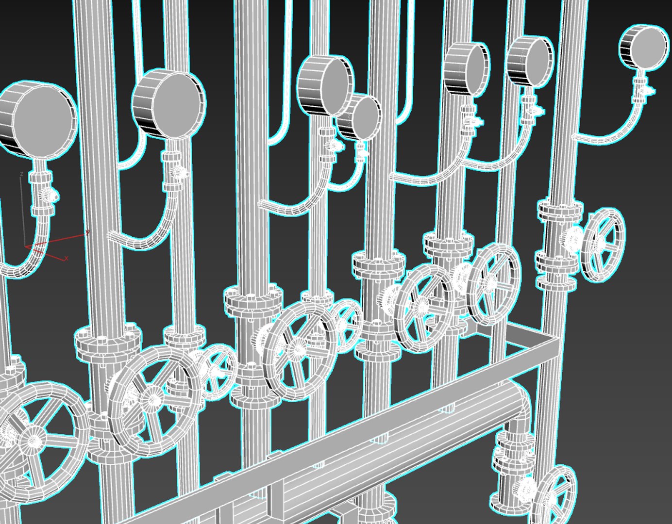 3D Rusty Wall Pipes And Valves - TurboSquid 1724535