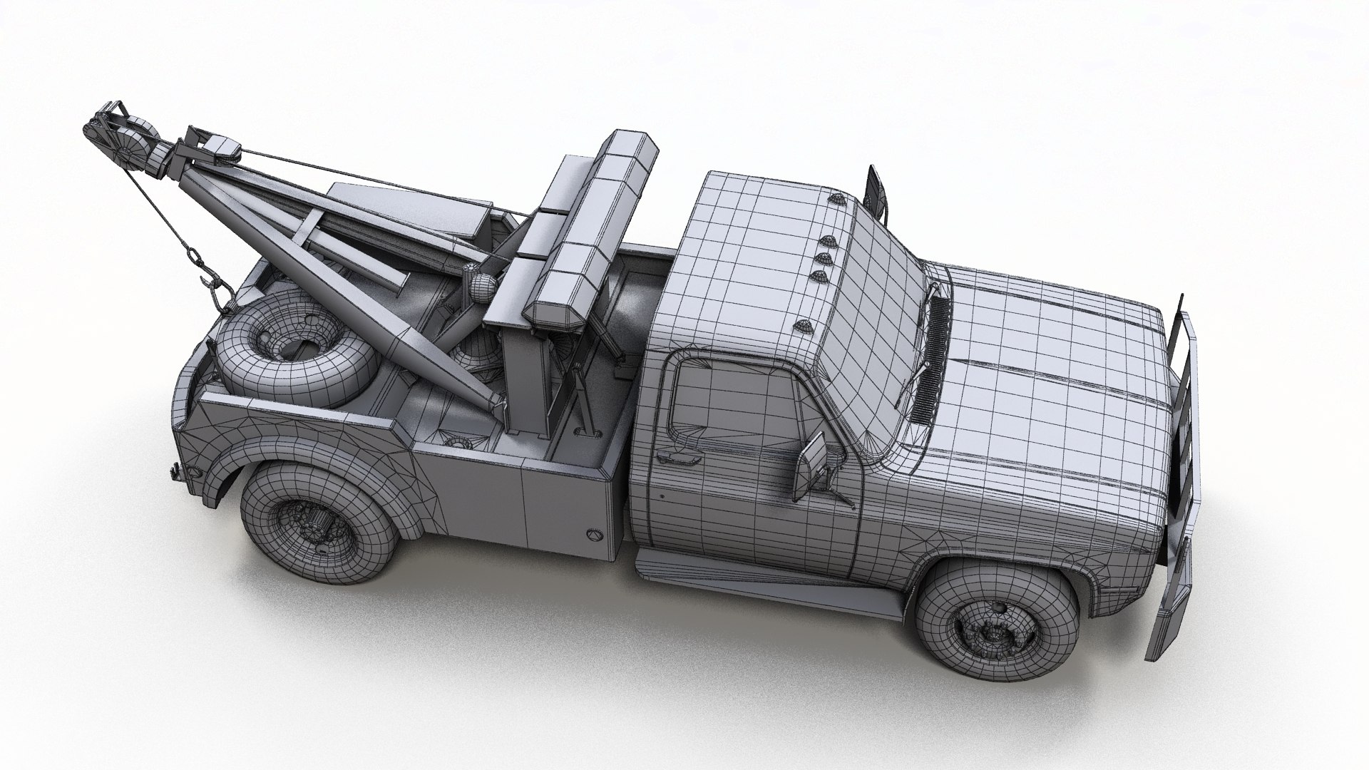 80s Tow Truck Pickup 3D Model - TurboSquid 2251628