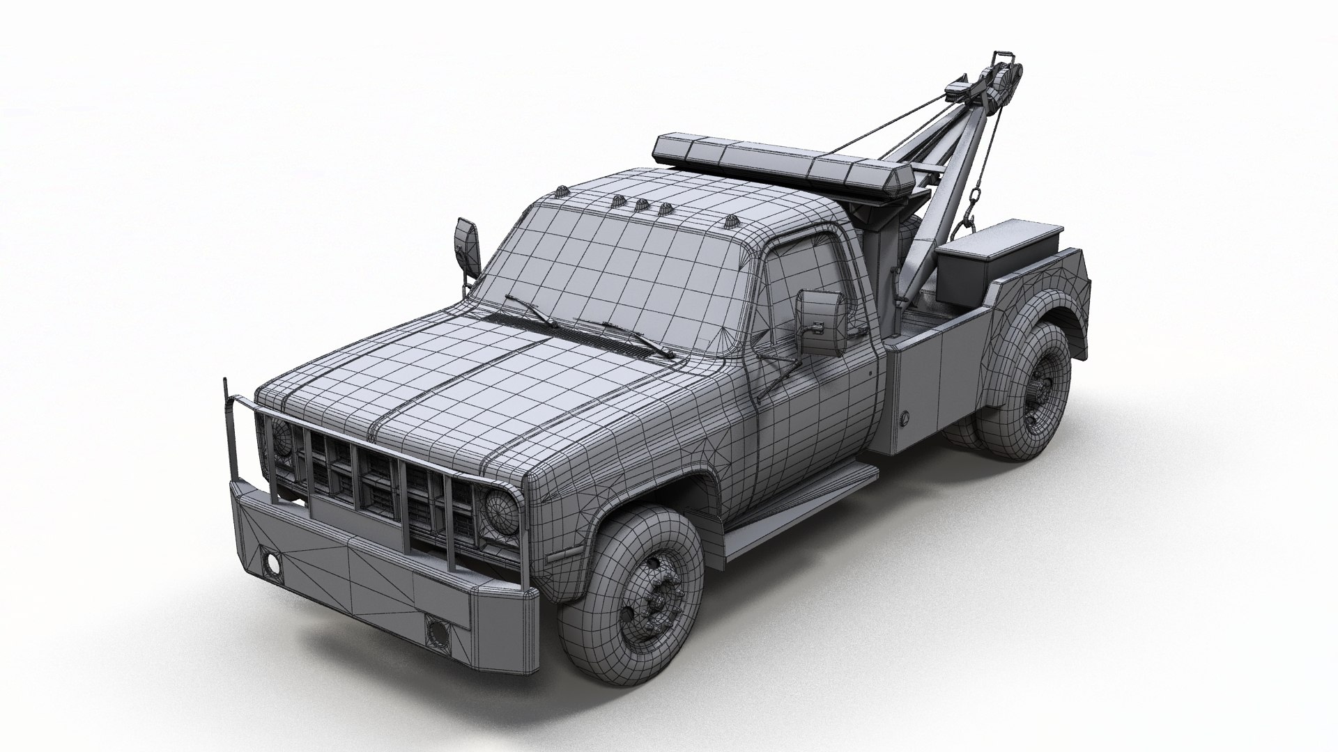 80s Tow Truck Pickup 3D Model - TurboSquid 2251628