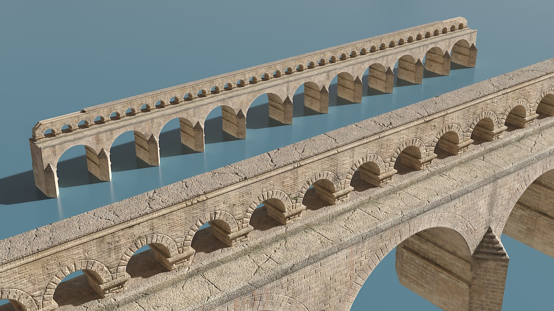 Ancient Two Level Roman Aqueduct 3D Model - TurboSquid 2349221