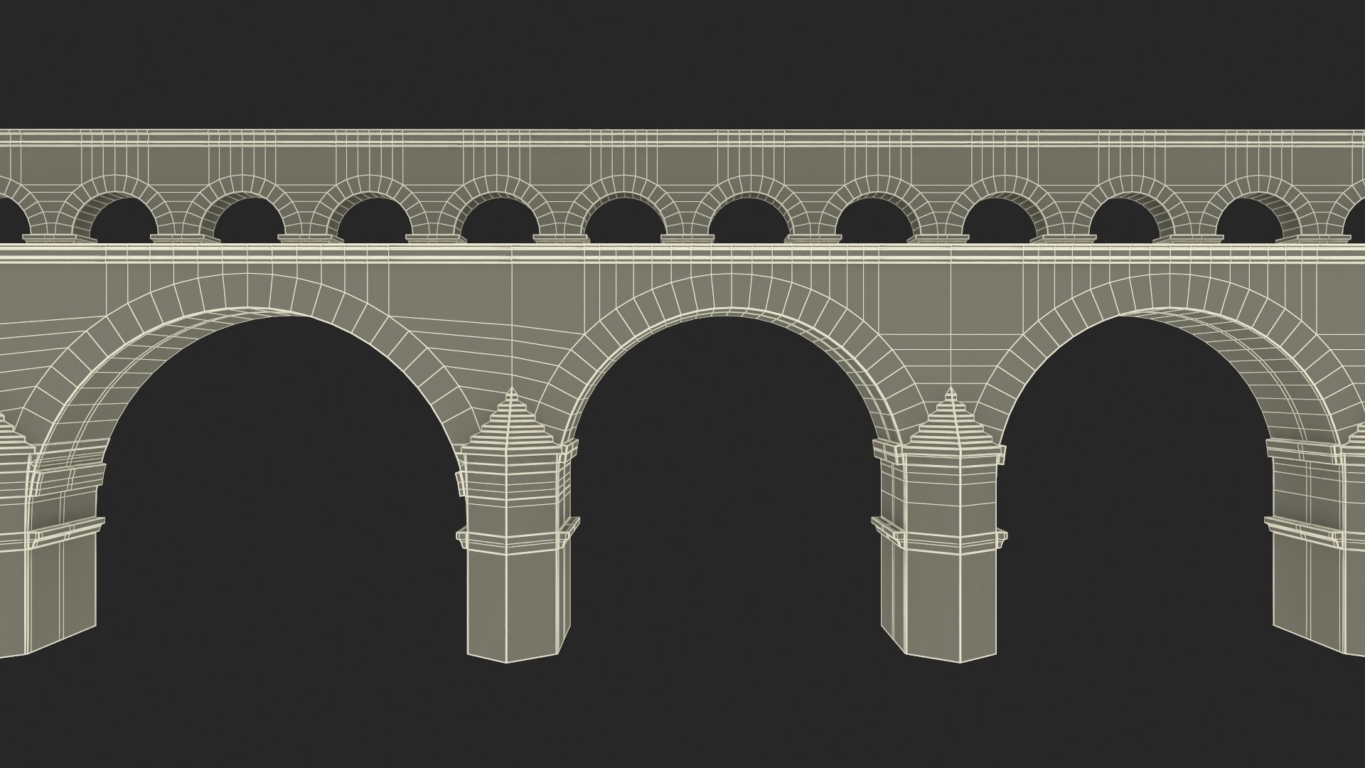 Ancient Two Level Roman Aqueduct 3D Model - TurboSquid 2349221