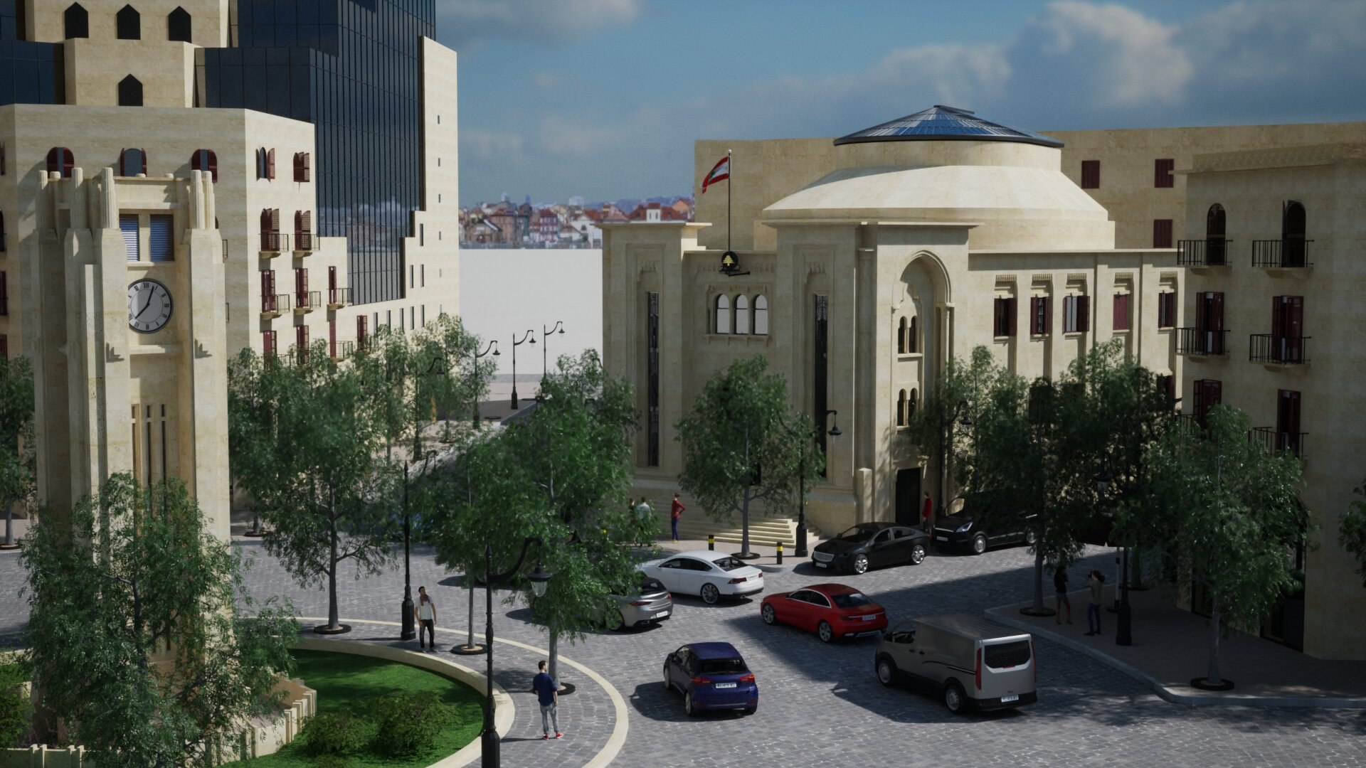 Lebanese Parliament Square 3D - TurboSquid 2042525