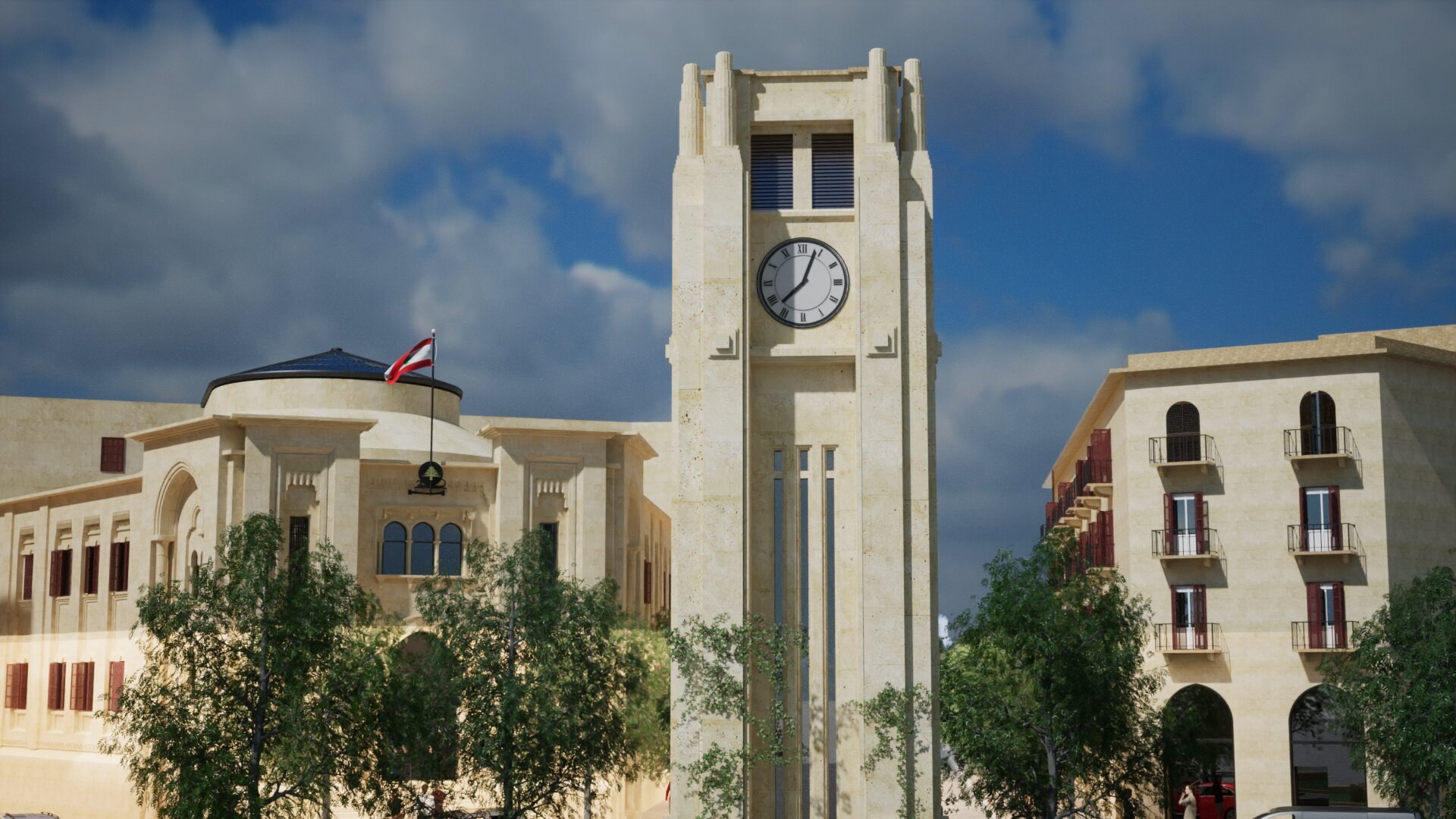 Lebanese Parliament Square 3D - TurboSquid 2042525