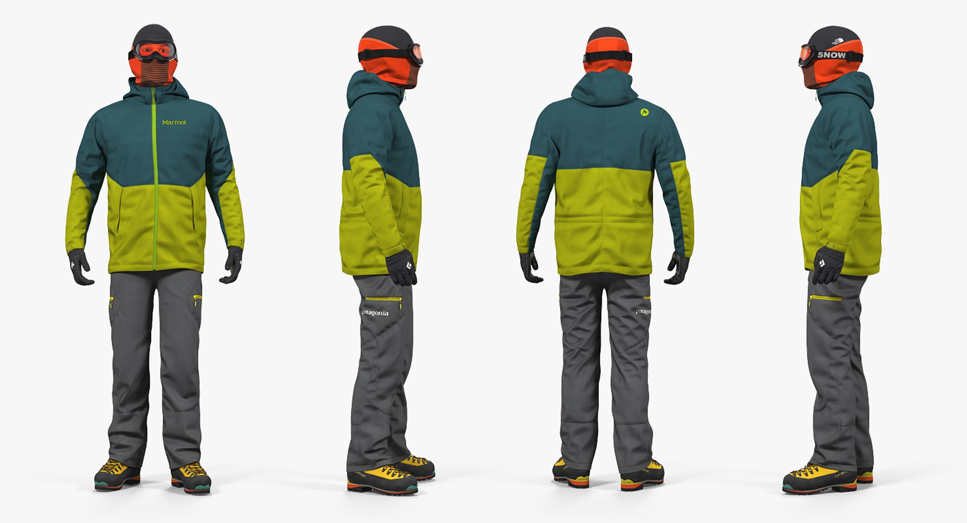 Rock Climber Winter Hiking 3D Model - TurboSquid 1269392