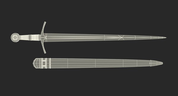 3d medieval knight sword sheath