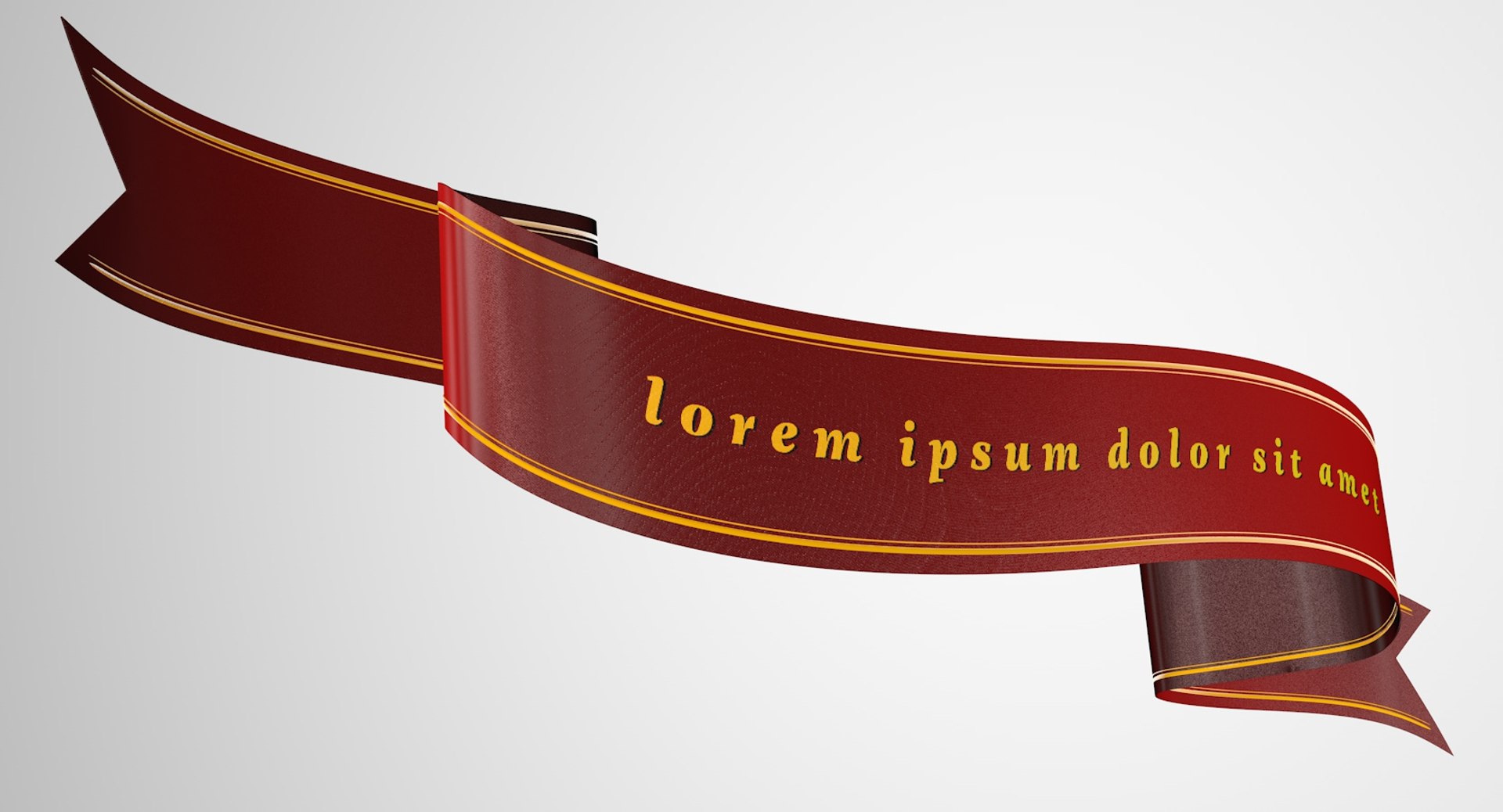 Floating ribbon 2 lines 3D model - TurboSquid 1328213