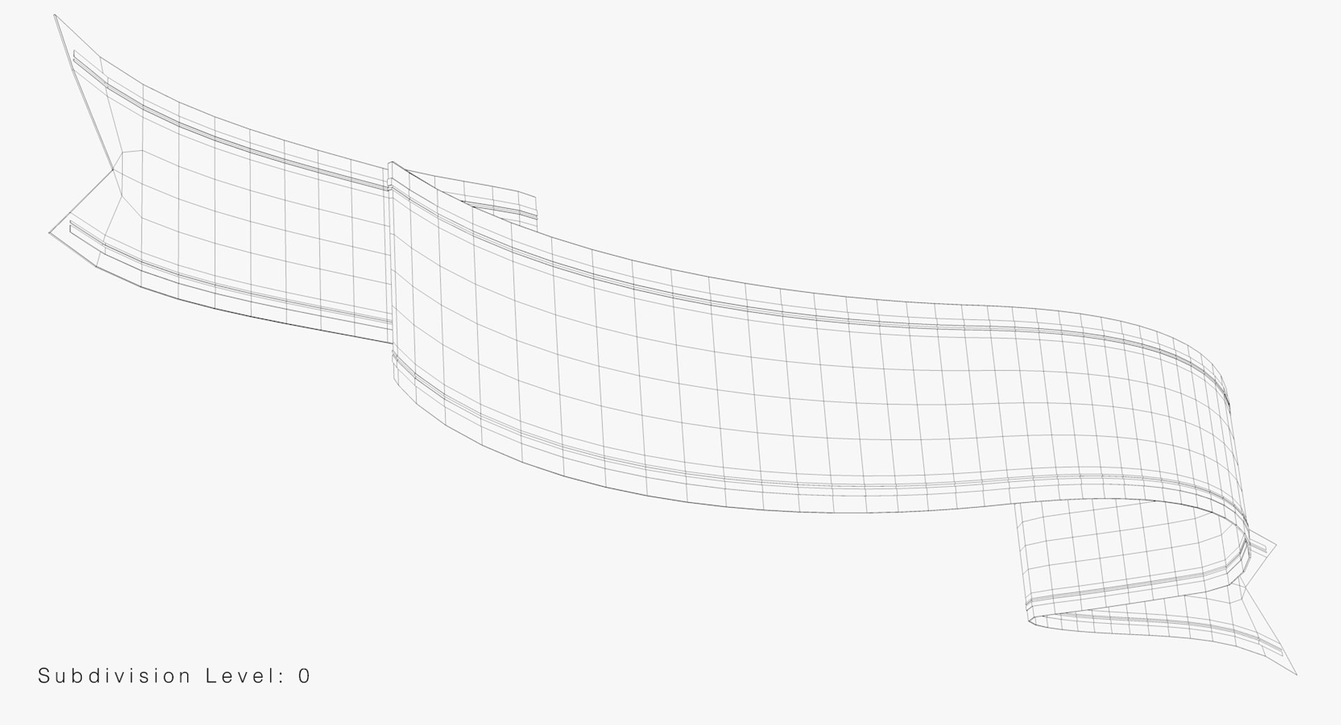 Floating ribbon 2 lines 3D model - TurboSquid 1328213
