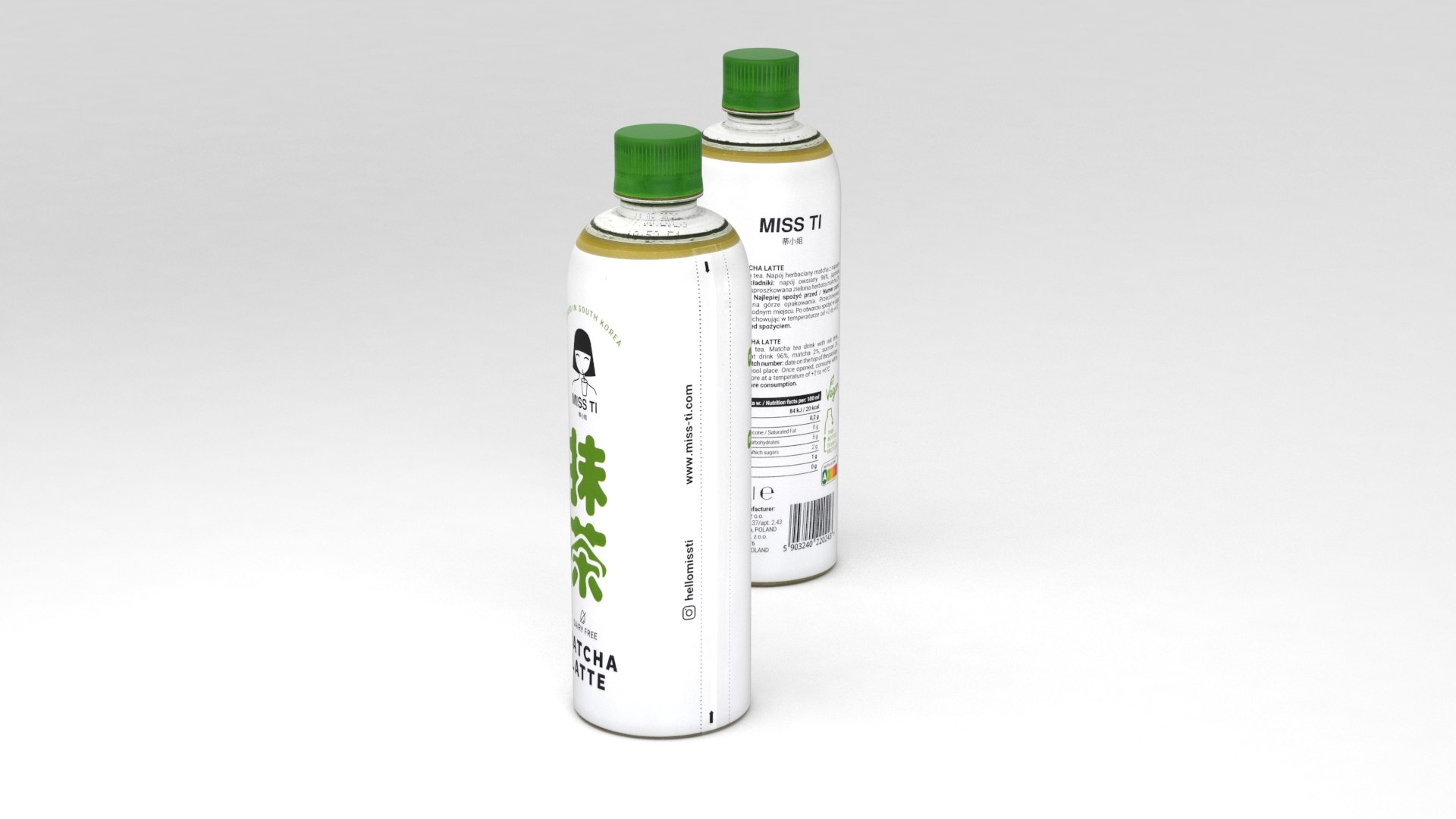 Beverage Bottle Miss Ti Matcha Latte 500ml 2023 Model - TurboSquid 2098617