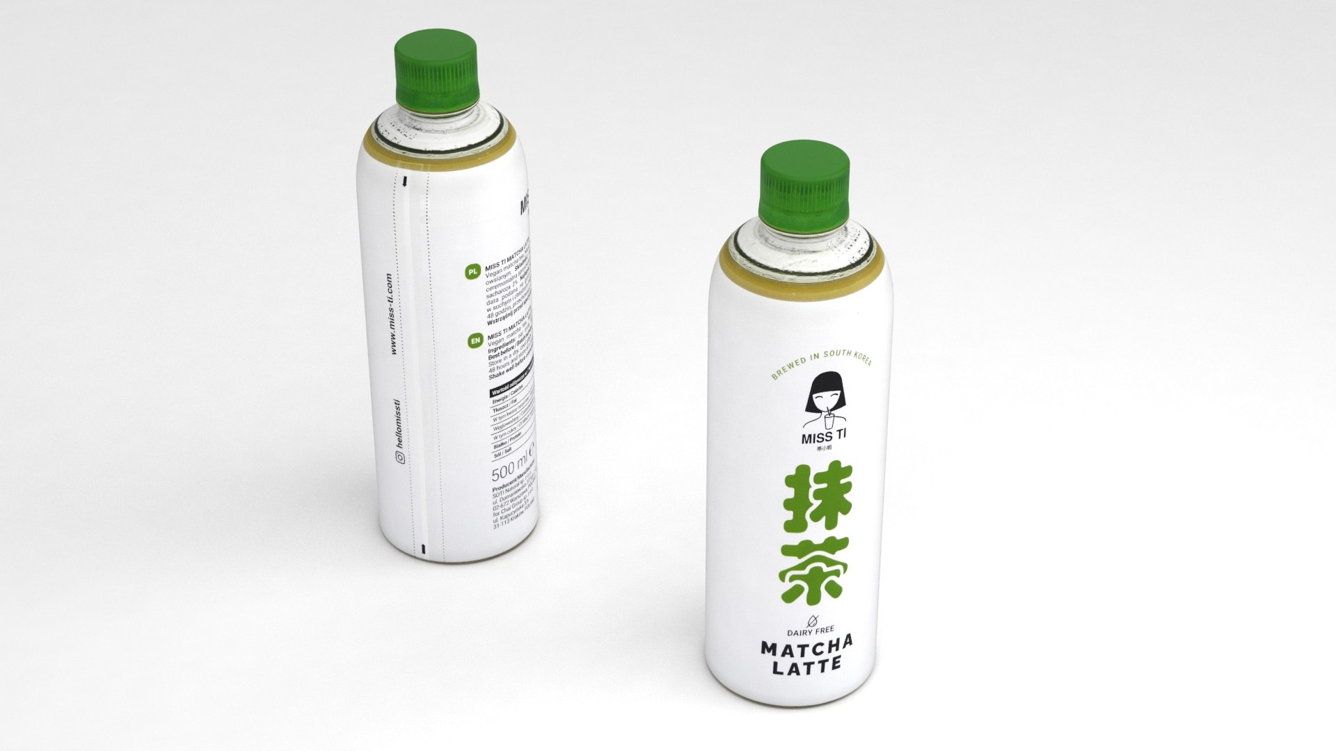 Beverage Bottle Miss Ti Matcha Latte 500ml 2023 Model - TurboSquid 2098617