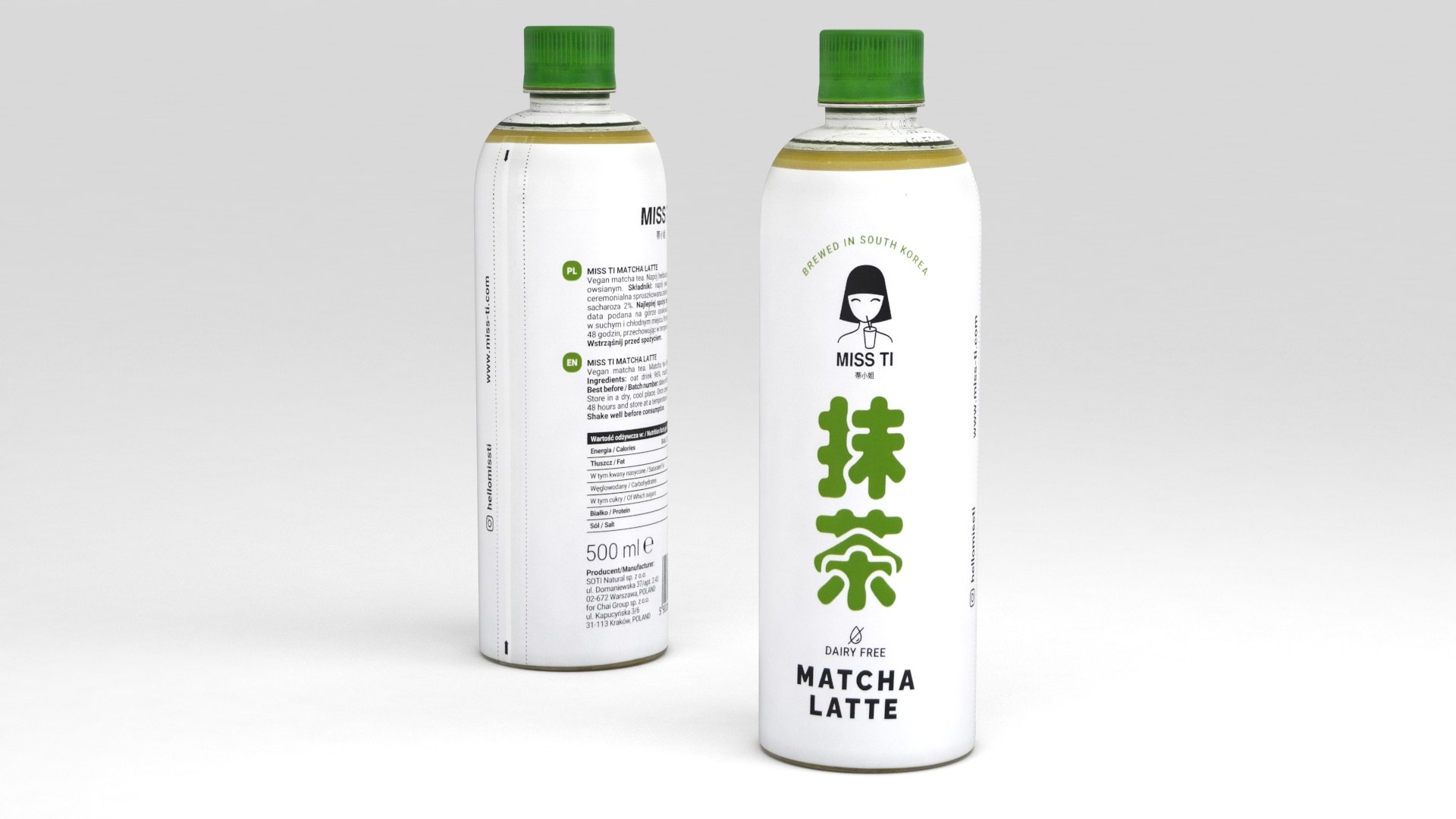 Beverage Bottle Miss Ti Matcha Latte 500ml 2023 Model - TurboSquid 2098617