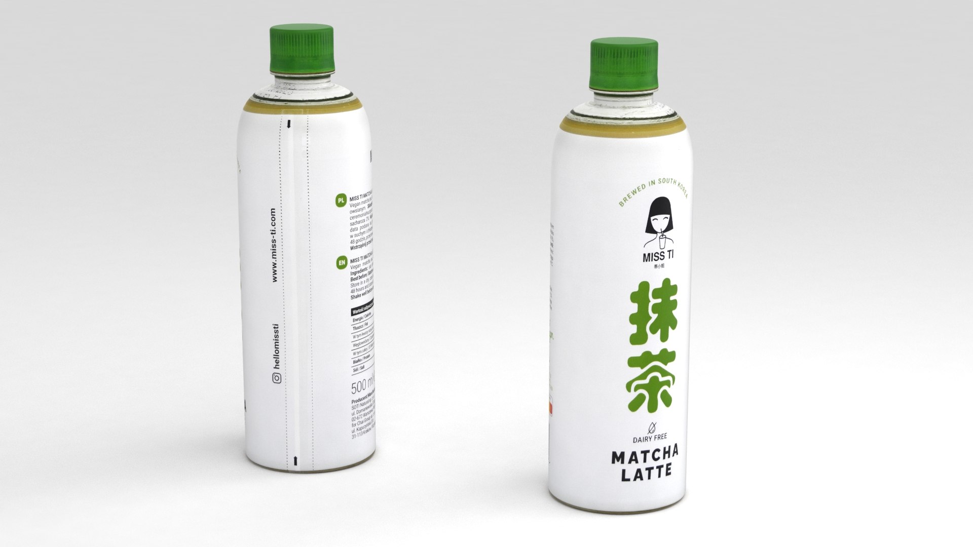 Beverage Bottle Miss Ti Matcha Latte 500ml 2023 Model - TurboSquid 2098617
