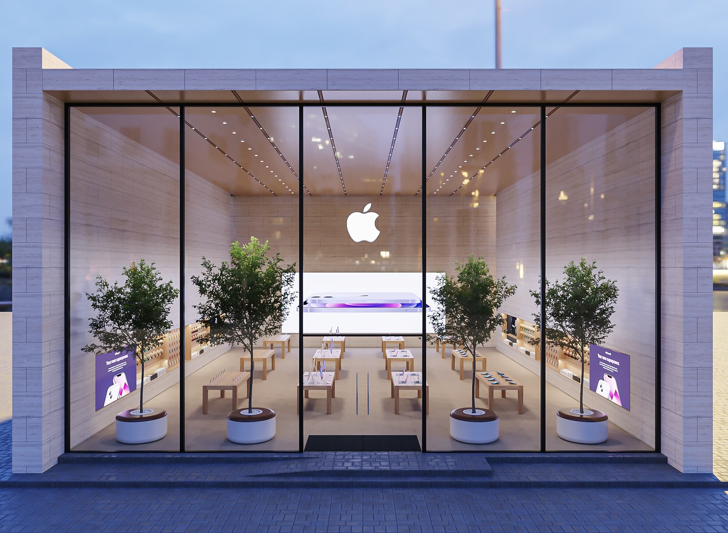 3D Apple Store Interior Exterior Hyper-Realistic - TurboSquid 1843776