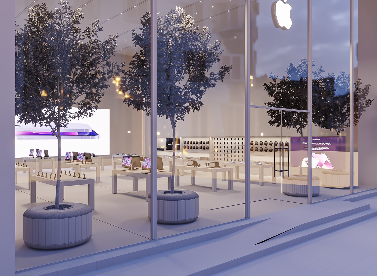 3D Apple Store Interior Exterior Hyper-Realistic - TurboSquid 1843776