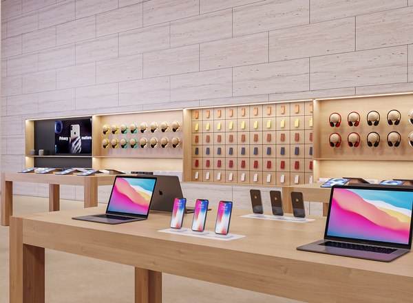 Apple Store 내부 외부 초현실적 3D 모델 - TurboSquid 1843776