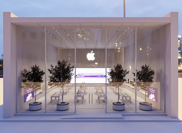 Apple Store 내부 외부 초현실적 3D 모델 - TurboSquid 1843776