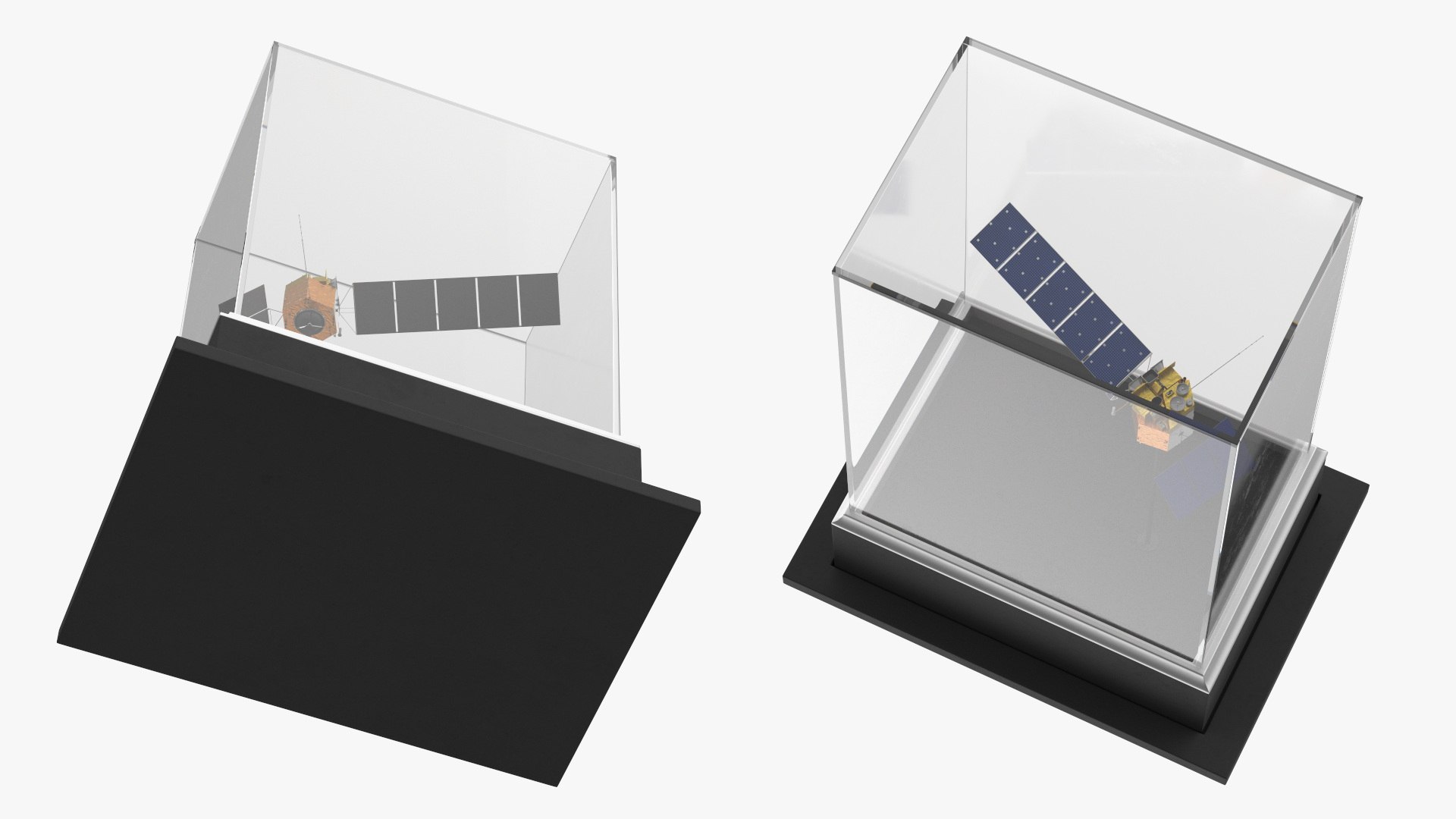 3D Detailed Model Satellite In Glass Box Model - TurboSquid 2376870