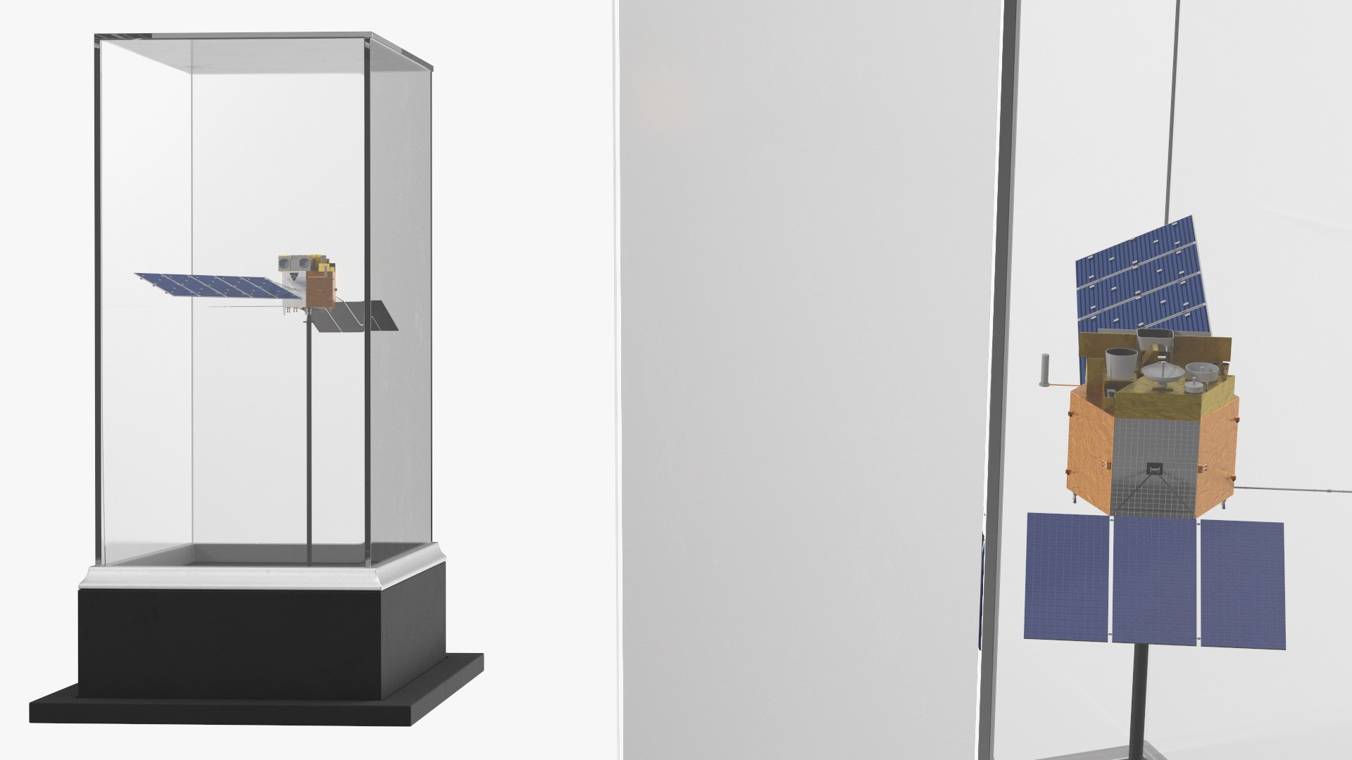 3D Detailed Model Satellite In Glass Box Model - TurboSquid 2376870